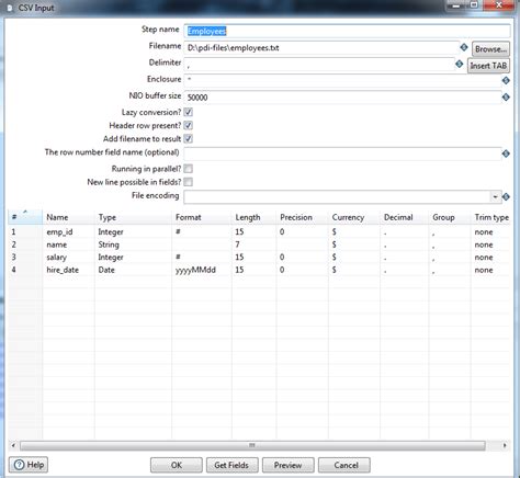 csv file input step pentaho with examples