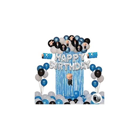 Party Propz Boss Baby Theme Decorations Combo Set 52Pcs Happy Birthday