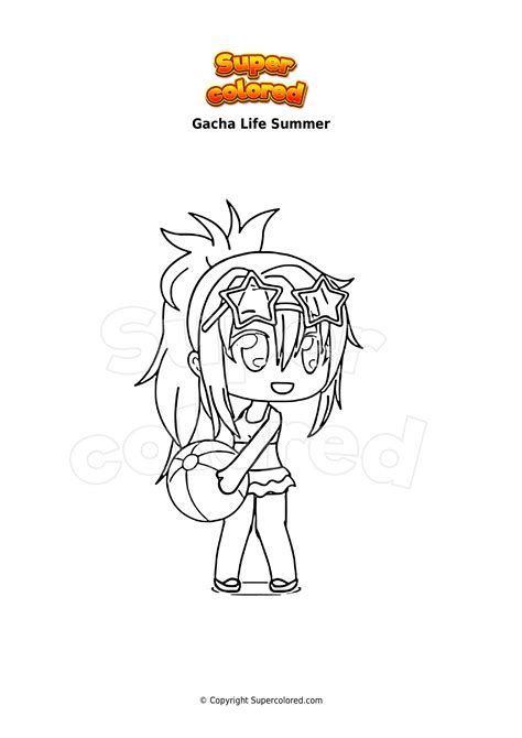 Coloring Page Gacha Life Nemu Supercolored
