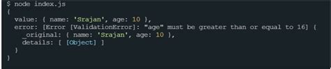 data validation in nodejs and express using joi