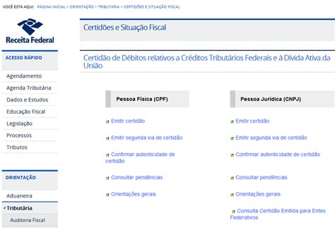 CND Federal CNPJ Saiba como Emitir a Certidão na Receita Federal