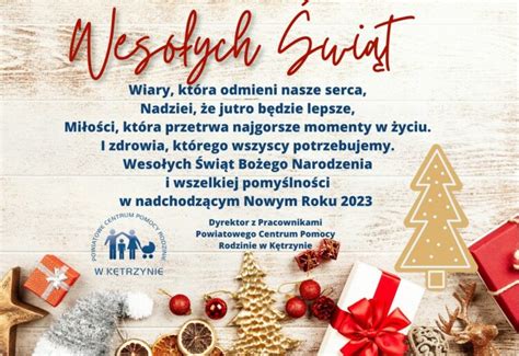 życzenia z okazji Świąt Bożego Narodzenia Powiatowe Centrum Pomocy
