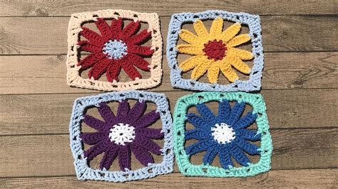 Kwadrat Babuni Z Motywem Kwiatka Prosty Tutorial Granny Square 231