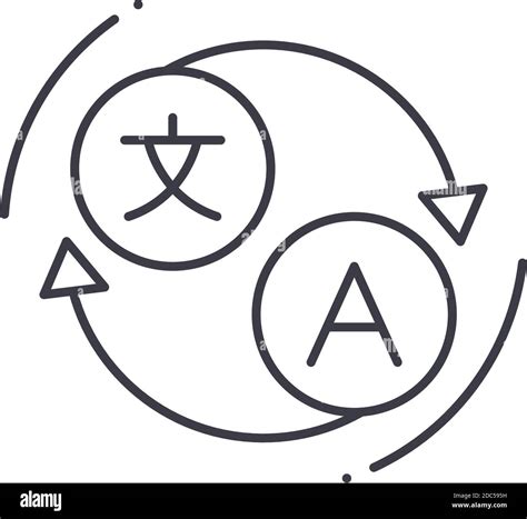 Translator Icon Linear Isolated Illustration Thin Line Vector Web