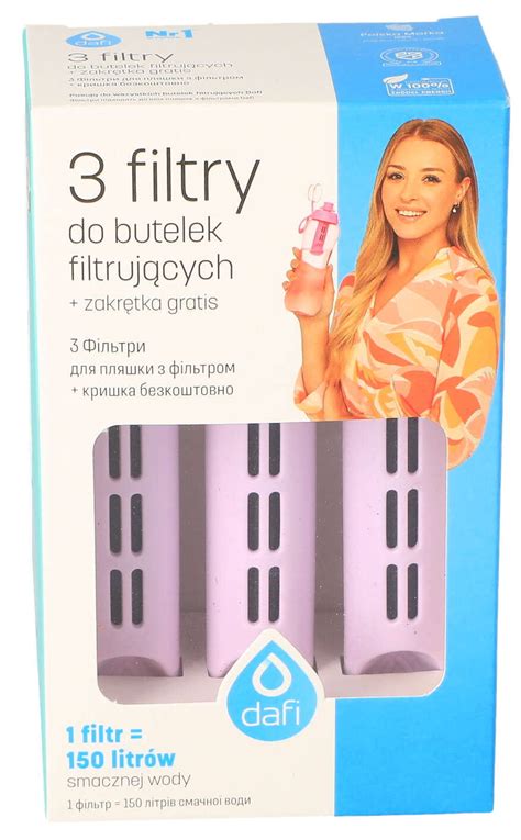 Filtr wody do butelki Dafi Soft Solid jagodowy 3szt nakrętka