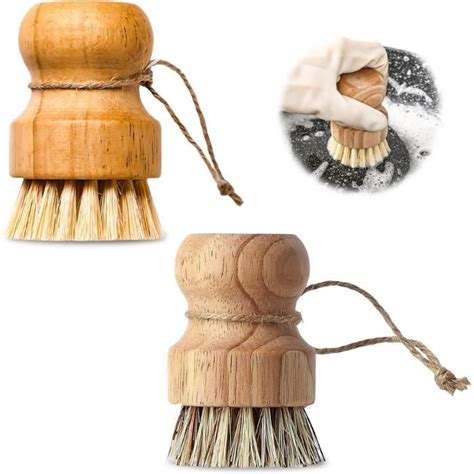 Lot De 2 Brosses À Champignon Brosse À Vaisselle En Bois Brosse De