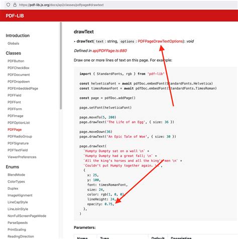 update the drawtextoptions in the docs · issue 984 · hopding pdf lib · github