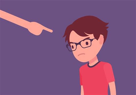 Castigo para niño adulto señalando con el dedo a la culpa castigar