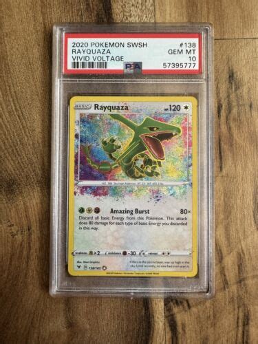 Pokemon Swsh Vivid Voltage Rayquaza Psa Ebay