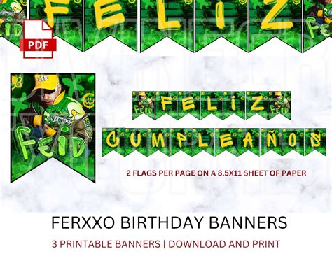 FERXXO Birthday Banners Feid FERXXO Feliz Cumpleaños Etsy UK