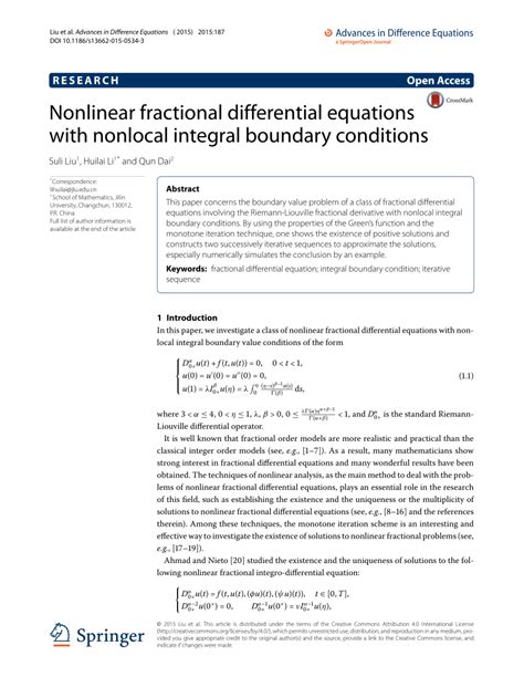 pdf nonlinear fractional differential equations with nonlocal integral boundary conditions