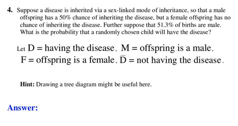 solved 4 suppose a disease is inherited via a sex linked