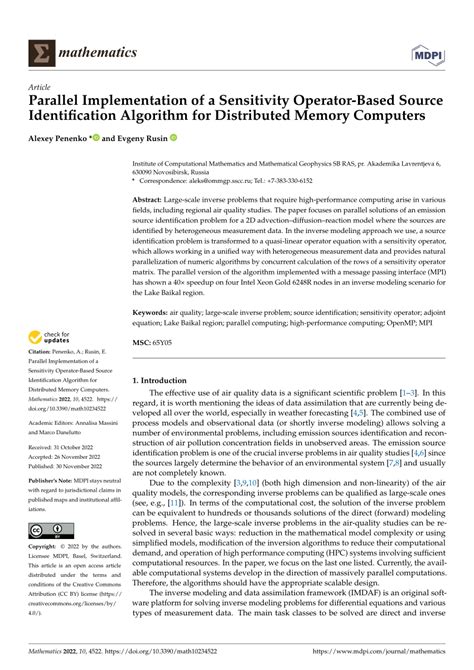 pdf parallel implementation of a sensitivity operator based source identification algorithm
