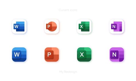 Microsoft Office Icons Redesign On Behance Office Icon