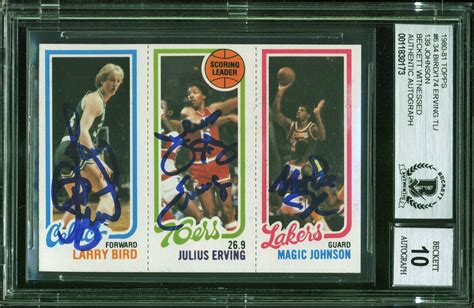 Lot Detail Topps Magic Johnson Larry Bird Julius Erving