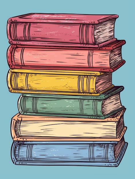 Premium AI Image A Stack Of Books With Different Colors On Top Of