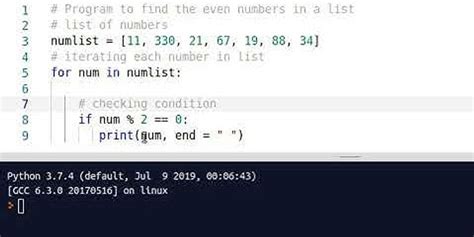 Python Program To List Even Numbers Of A List