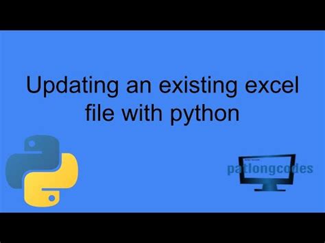 Modifying Existing Excel Files Using Openpyxl In Python Youtube