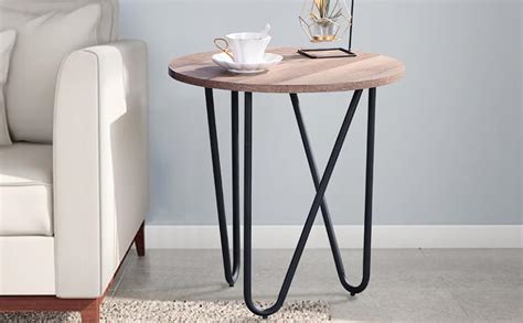 GOLDFAN Bout De Canap Ronde Petite Table D Appoint Bois Design Table
