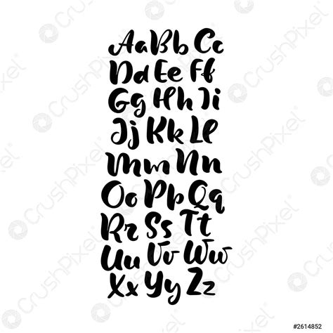 Diseño de alfabeto de letras a mano escritura de vector de stock
