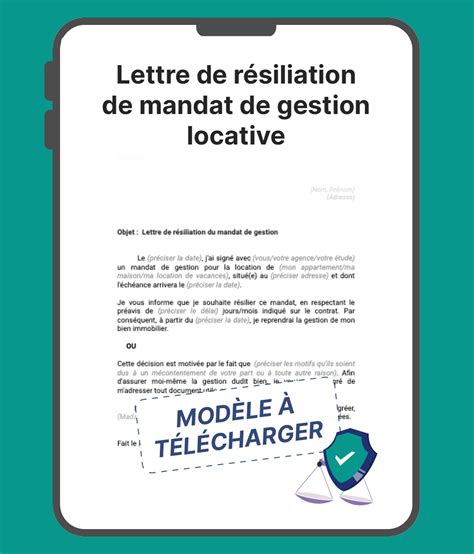 Lettre De R Siliation De Mandat De Gestion Locative Mod Le Gratuit