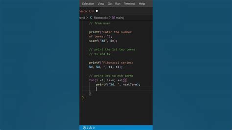 c programming c program to display fibonacci sequence youtube