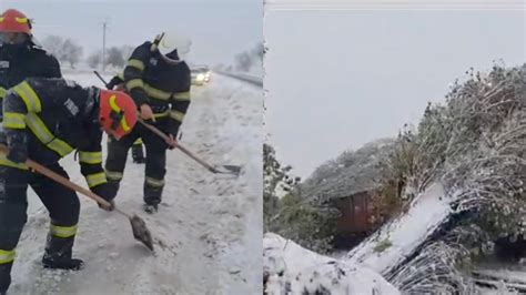 Fenomen meteo rar în România Furtună de zăpadă cu tunete și fulgere în