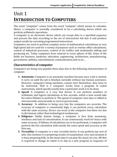 computer application unit 1 pdf computer program programming
