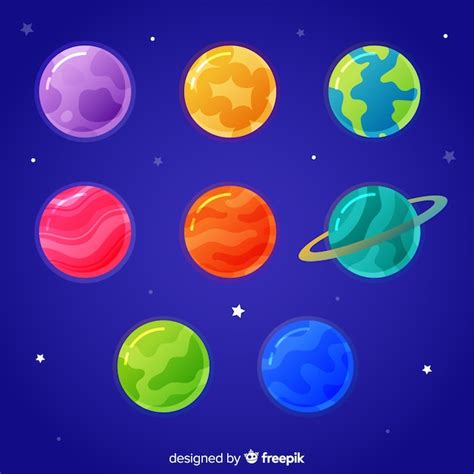 Coleção de planetas desenhados à mão Vetor Grátis