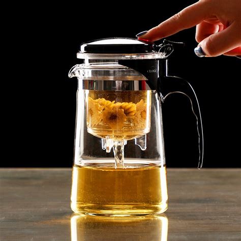 Bule Chaleira De Vidro Infusor A O Inox Para Ch Ml Shopee Brasil