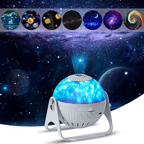 Projetor de constelação projetor de planetário 7 em 1 HD focalizável
