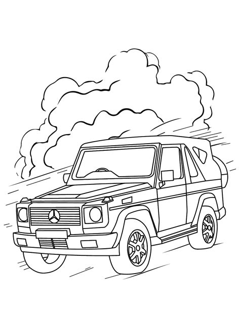 Ausmalbilder Mercedes Benz G Klasse SUV Kostenlose Malvorlagen Zum