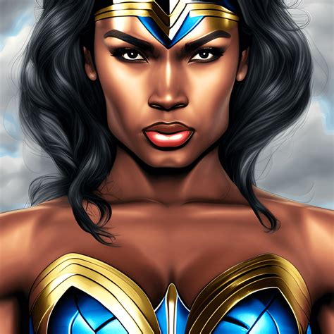 Cor HD Realista Da Mulher Maravilha Preta Creative Fabrica