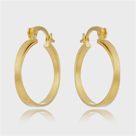 Brinco Argola Pequena Dois Aros Juntos Folheado Ouro 18K Submarino