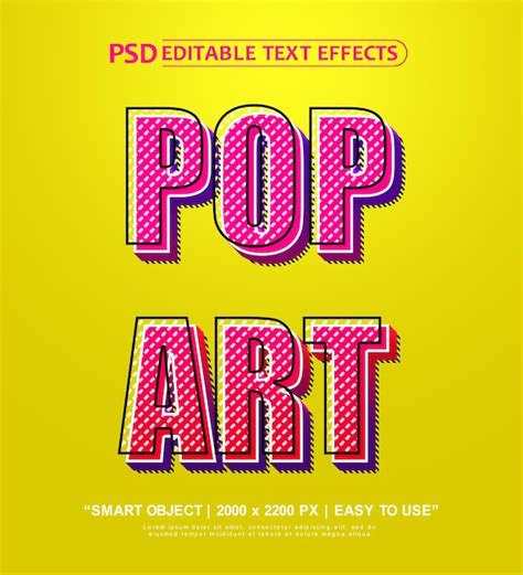 Um Cartaz Amarelo Que Diz Pop Art Nele PSD Premium