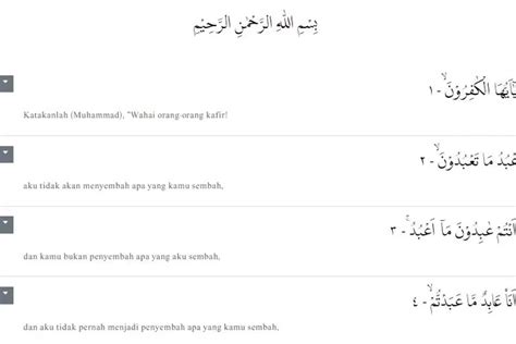 Bacaan Surat Al Kafirun Lengkap Dengan Latin Dan Terjemahan Untukmu