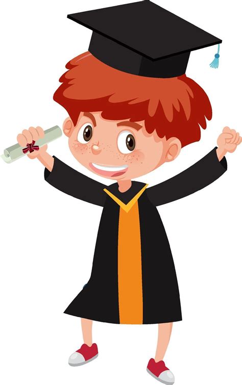 personaje de dibujos animados de un niño con traje de graduación