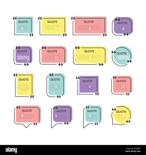 Quote Frame Template Colorful Vector Set Speech Bubble Or Text Box