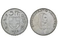 Schweizer Geld Johannes Müller Bundesmünzen 5 Franken
