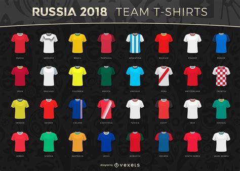 Camisetas Del Equipo Rusia 2018 World Cup Descargar Vector