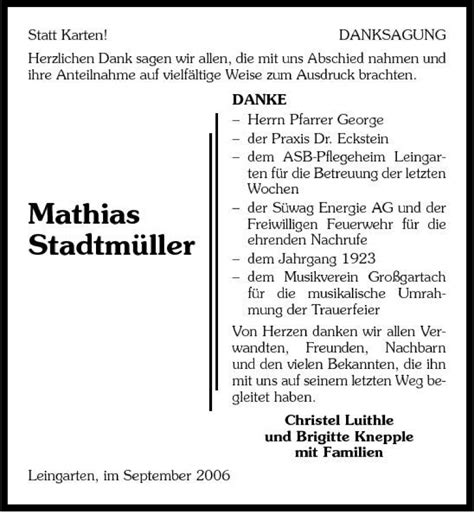Traueranzeigen von Mathias Stadtmüller trauerundgedenken de