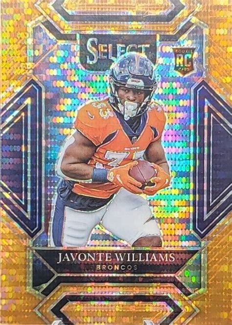 Javonte Williams 2021 Select 257 Club Level Neon Orange Pulsar 7