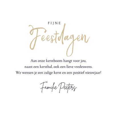 Kerstkaart Stijlvol Goud Hartjes Kerstknuffel Kaartje2go