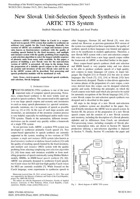 pdf new slovak unit selection speech synthesis in artic tts system