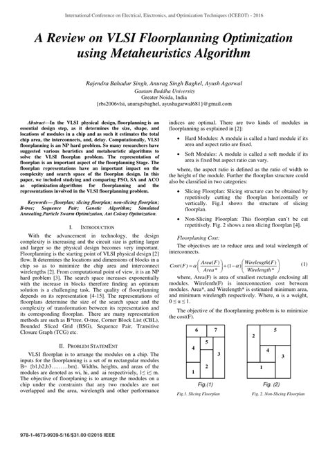 pdf a review on vlsi floorplanning optimization using metaheuristic algorithms