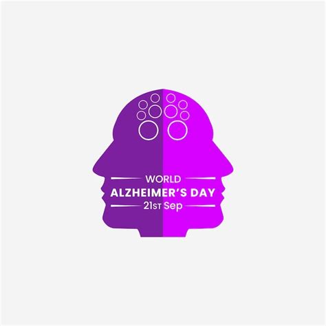 21 de septiembre día mundial del alzheimer diseño vectorial con dos