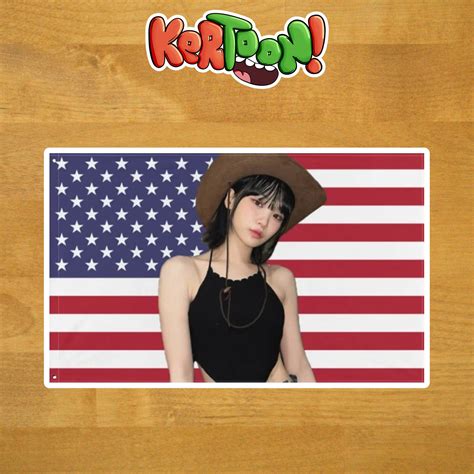 Chaewon American Kpop Lesserafim Flag Artwork Laminated Vinyl