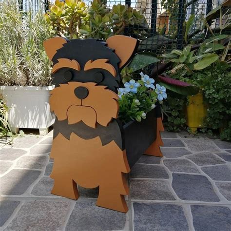 POT DE FLEUR Bulldog White États unis Jardinière de fleurs en forme