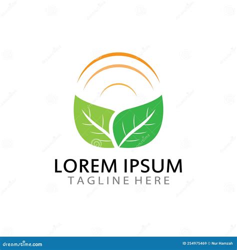 Plantilla De Icono De Logotipo De Hoja Verde Natural Ilustración del