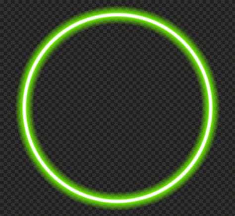 HD Green Circle Glowing Neon Frame Border PNG Citypng